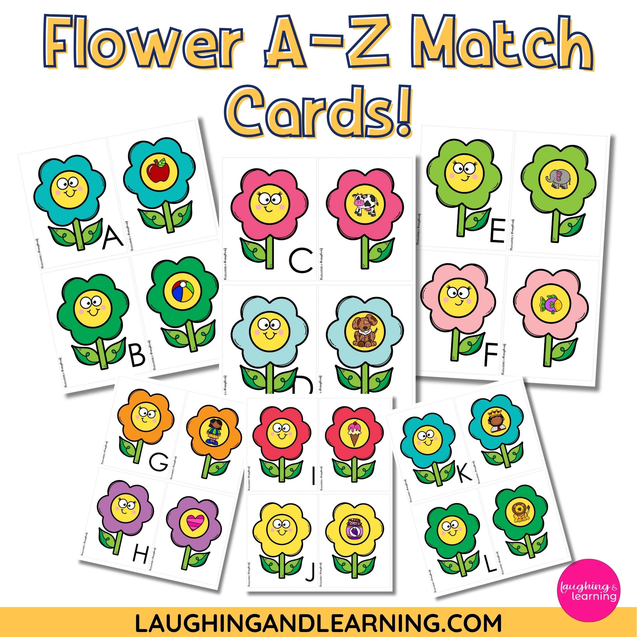 Beginning Sounds Flower Match - Alphabet Matching Activity – Laughing ...