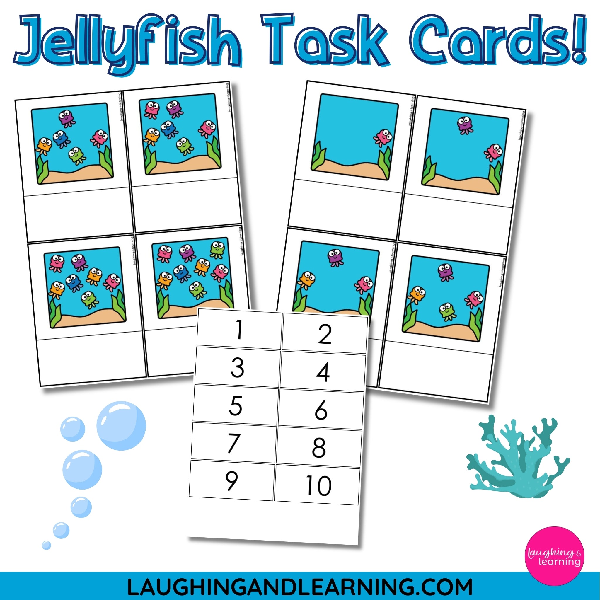 Counting Jellyfish Number Task Cards - Math & Numeracy Activity ...