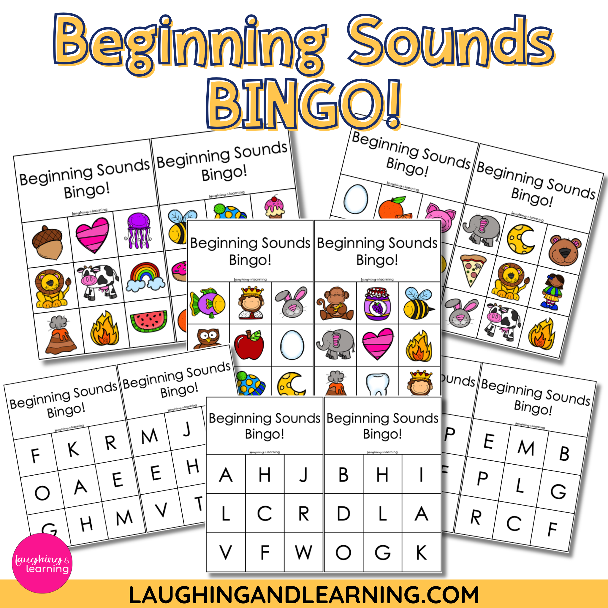 Beginning Sounds Bingo – Printable Phonics Game – Laughing & Learning