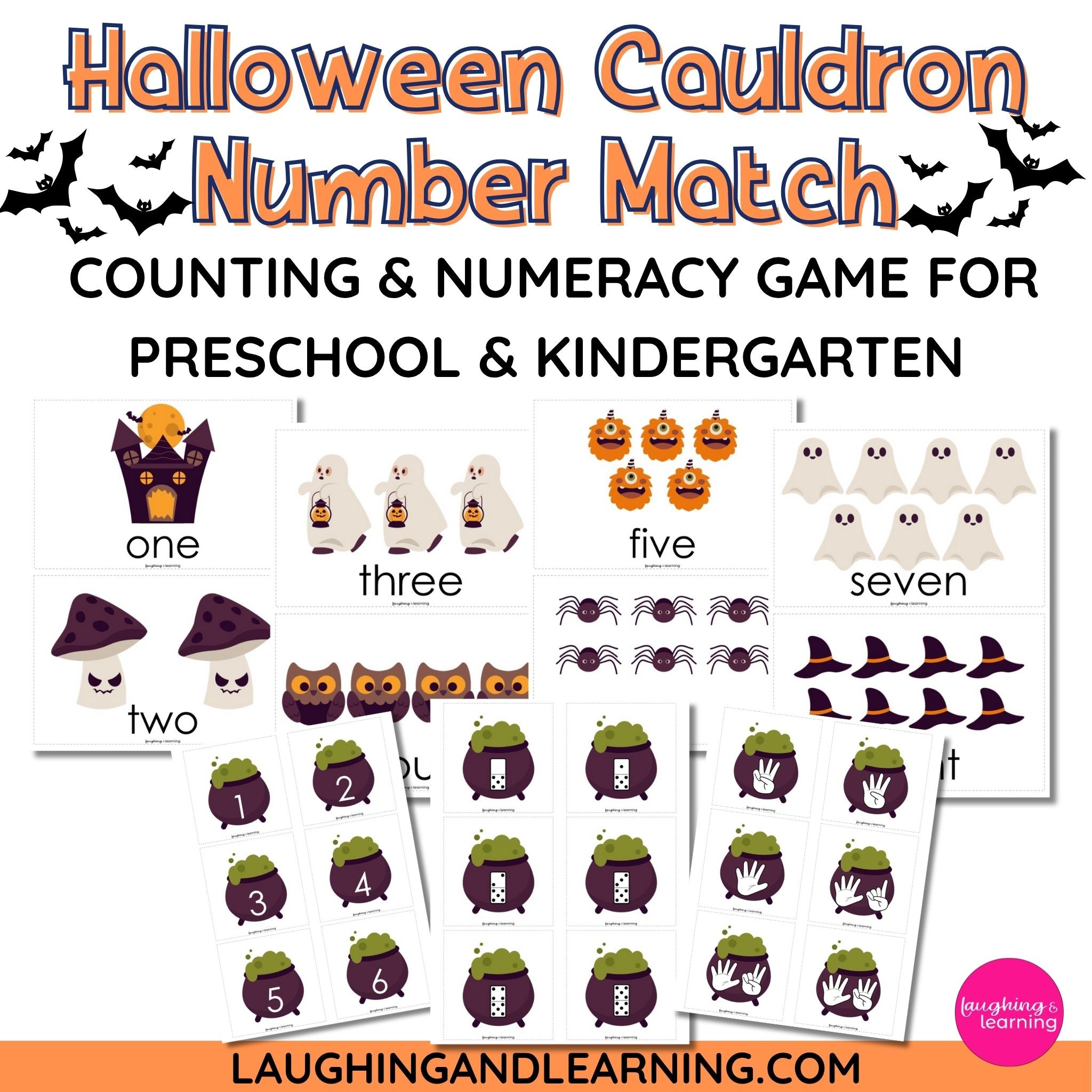 Halloween Cauldron Number Match – Counting Game for Kids – Laughing ...
