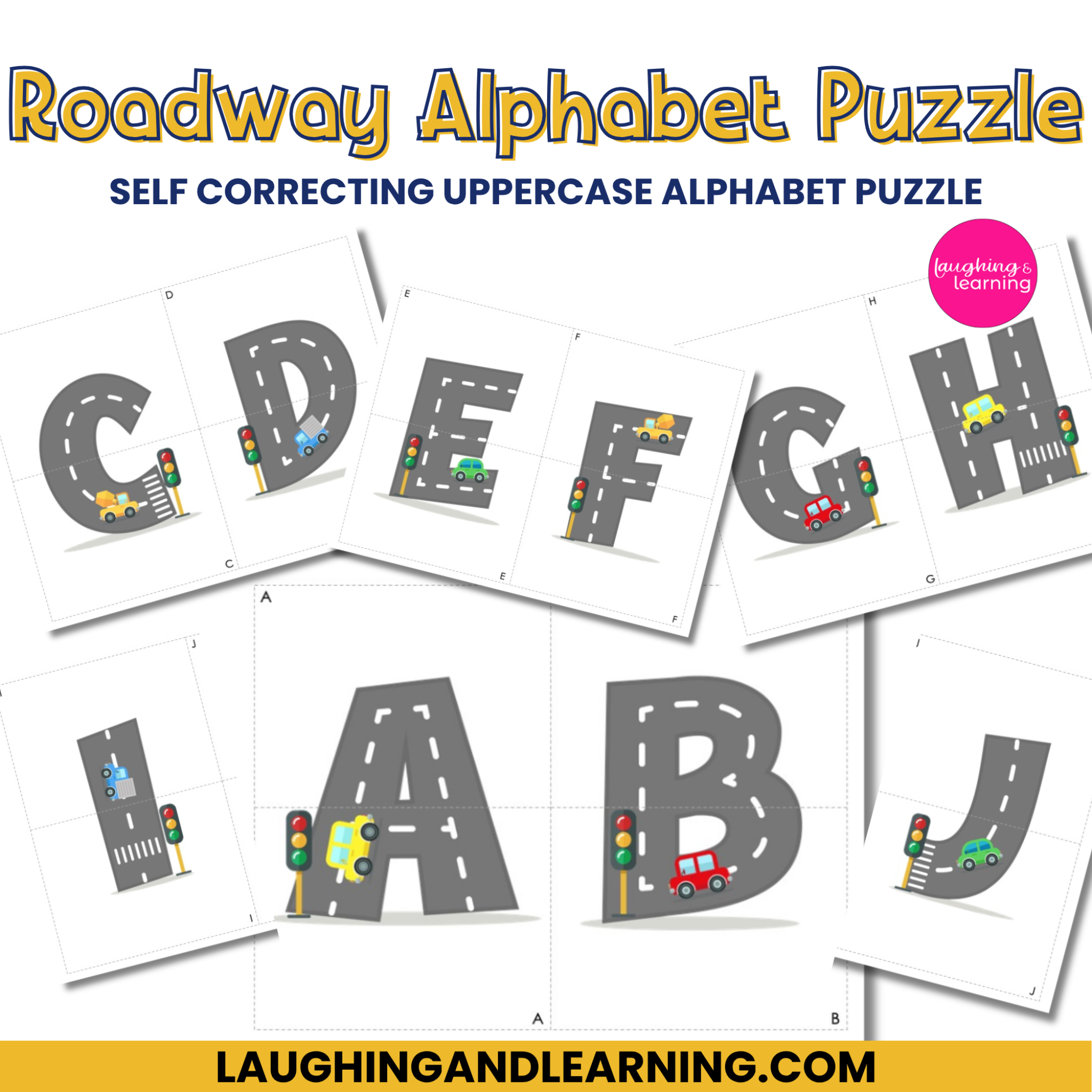 Roadway Uppercase Alphabet Puzzles! – Laughing & Learning