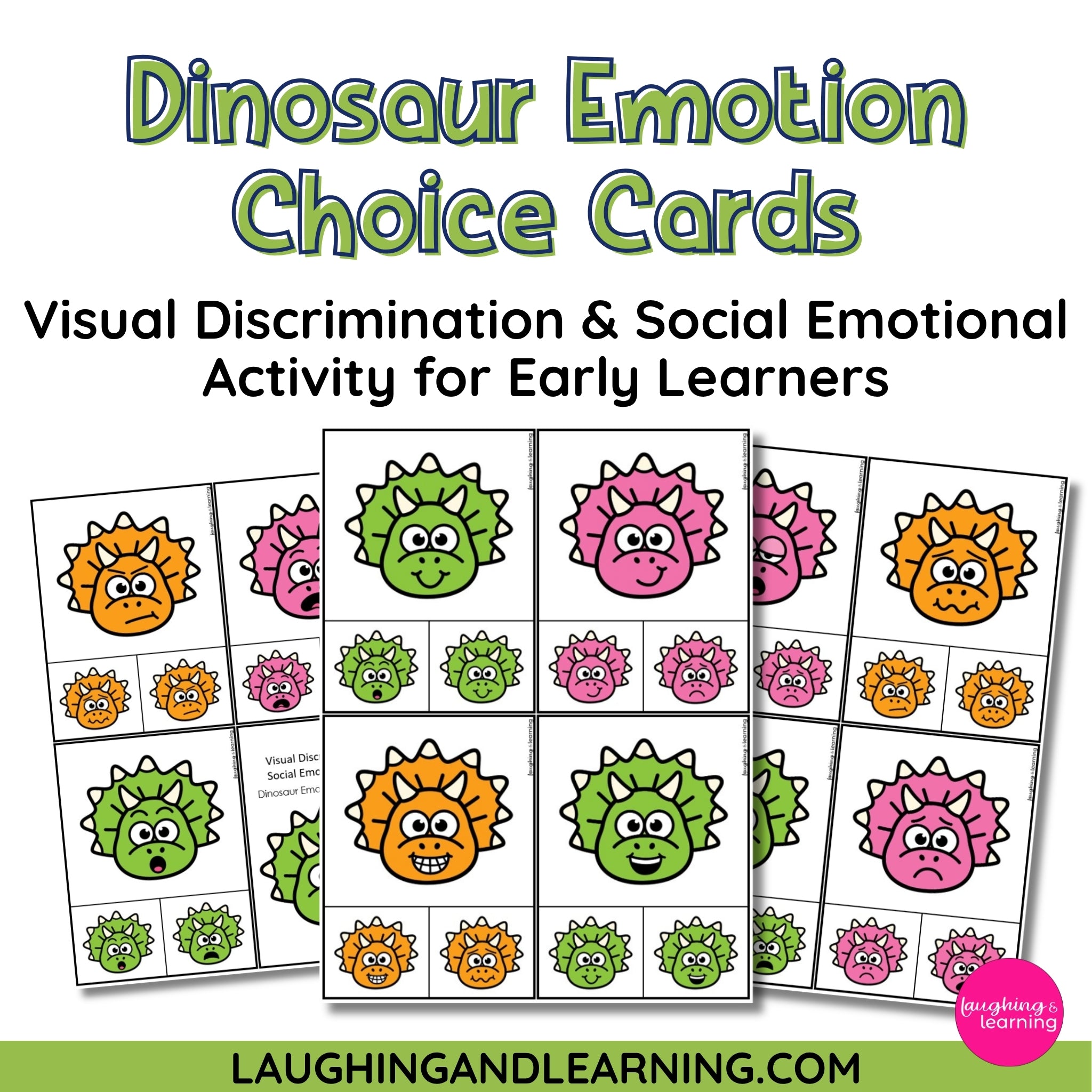 Dinosaur Emotion Choice Cards - Visual Discrimination Activity ...