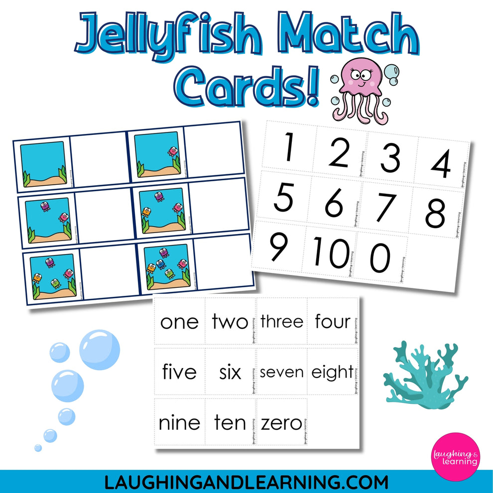 Counting Jellyfish Number Match Cards - Math & Numeracy Activity ...
