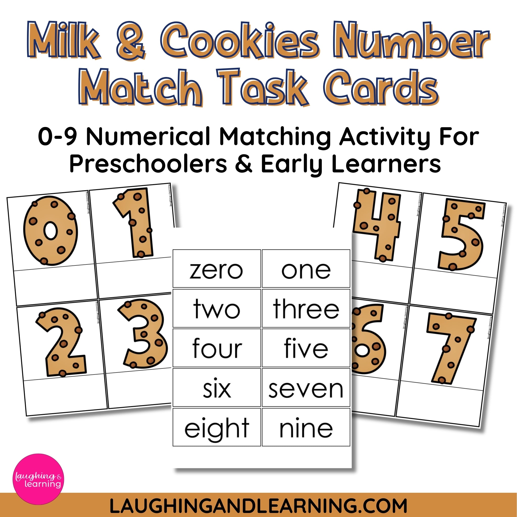 Milk & Cookies Number Match Task Cards - Numerical Matching Activity ...