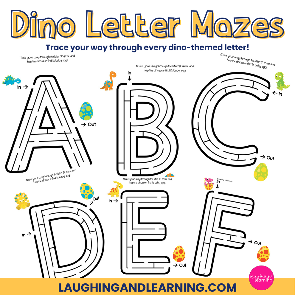 Dino Letter Mazes – Alphabet Practice with a Prehistoric Twist ...