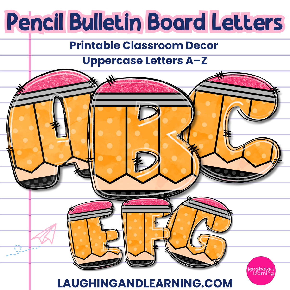 Pencil-Themed Bulletin Board Letters | A–Z Alphabet for Classroom Deco ...