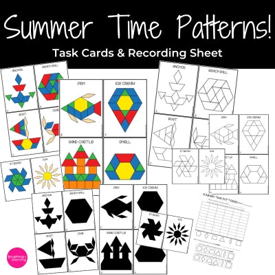 Summer Theme Pattern Blocks - Task Card Activity – Laughing & Learning
